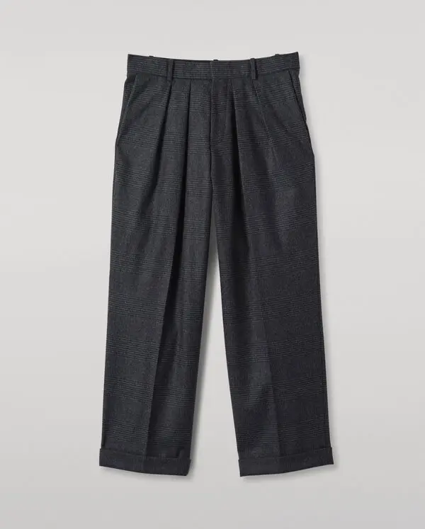 Johnstons Of Elgin Wool Cashmere Blend Glen Urquhart Check Trousers