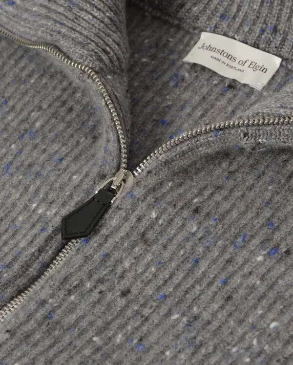 Johnstons Of Elgin Kinnaird Half Zip Donegal Cashere Juper