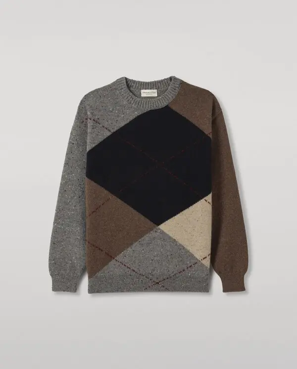 Johnstons Of Elgin Monteith Exploded Argyle Donegal Cahmere Jumper