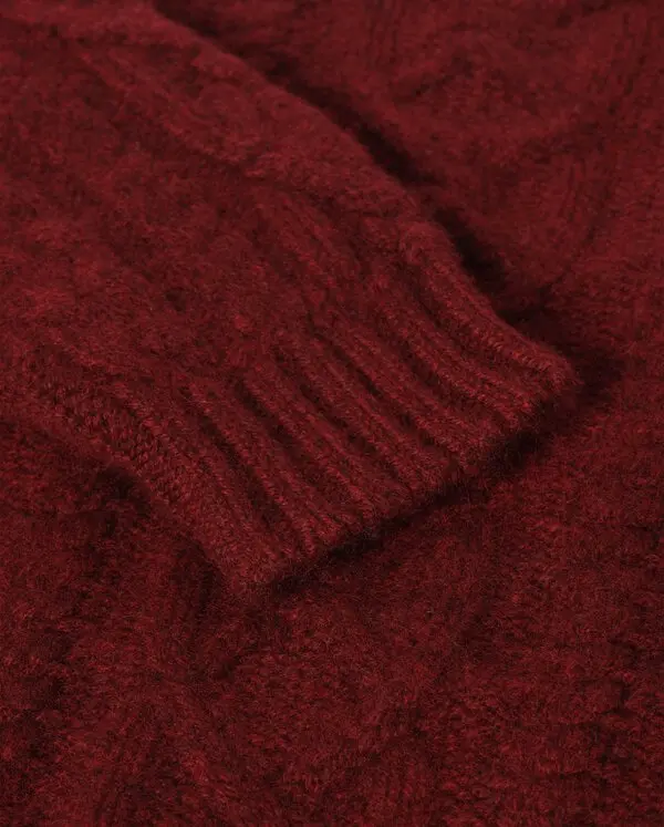 Johnstons Of Elgin Macdonald Dark Aran Cable Cahmere Jumper