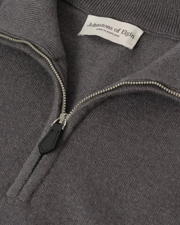 Johnstons Of Elgin Reuben Cahmere Zip Neck Jumper