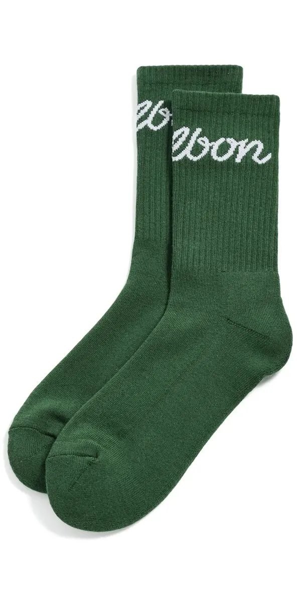 MALBON Bon Script Crew Socks - Forest