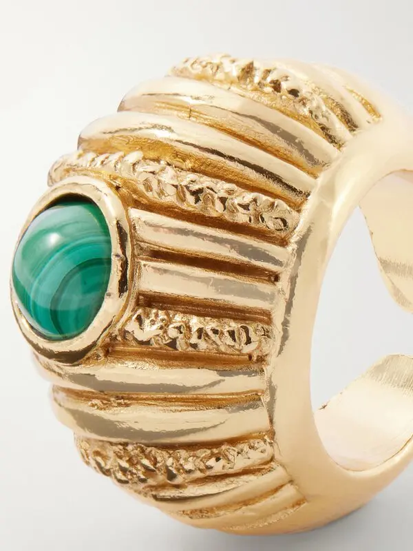 PAOLA SIGHINOLFI 18-karat -plated Pewter And Onyx Ring