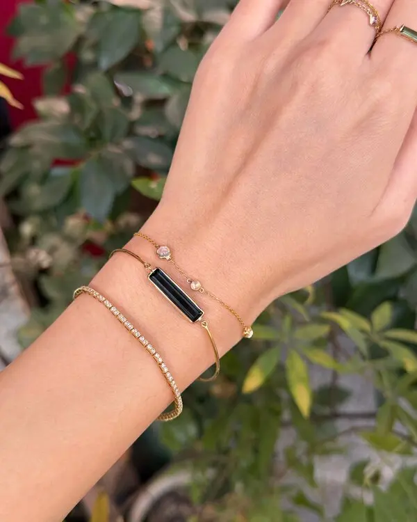 YI COLLECTION Tourmaline Protection Bar Bangle