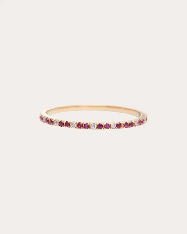 YI COLLECTION Ruby & Diamond Candy Stripe Infinite Ring