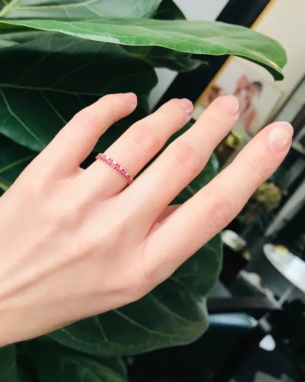 YI COLLECTION Ruby & Diamond Candy Stripe Infinite Ring