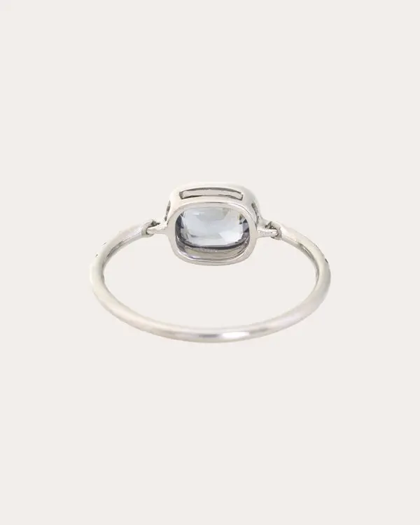 YI COLLECTION Black Diamond & Lilac Gray Spinel Petite Circle Ring
