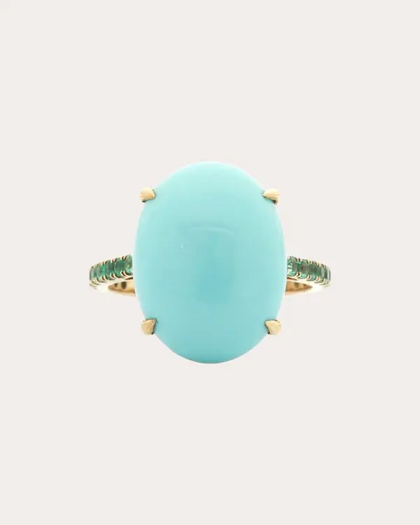 YI COLLECTION Turquoise & Emerald Globe Ring