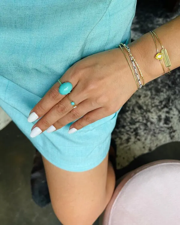 YI COLLECTION Turquoise & Emerald Globe Ring