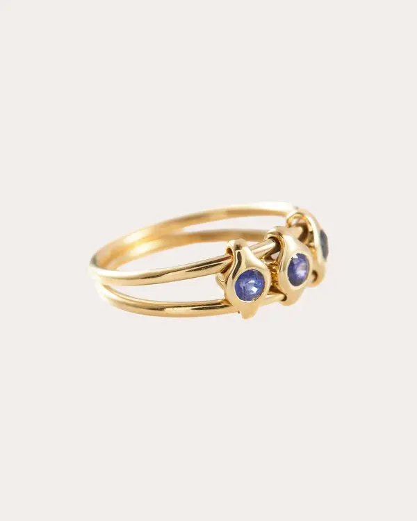 YI COLLECTION Sapphire & 18k Gold Orbit Ring