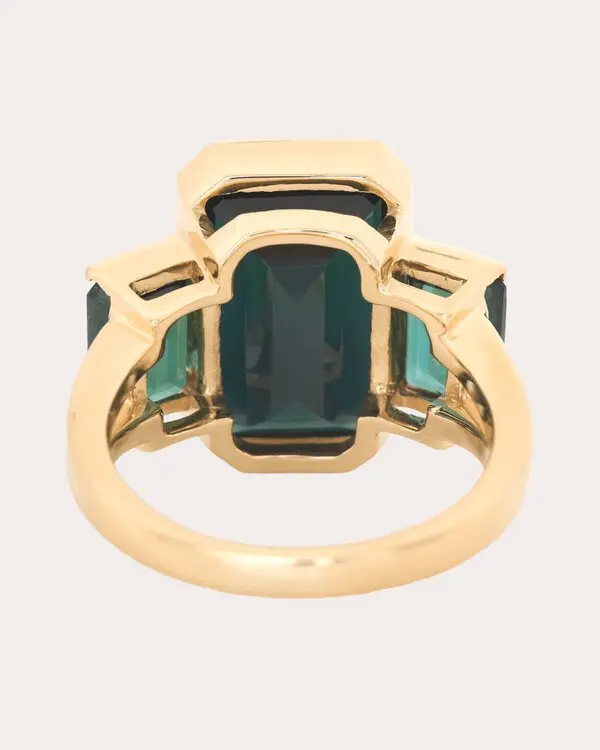 YI COLLECTION Tourmaline & 18k Gold Supreme Bar Ring