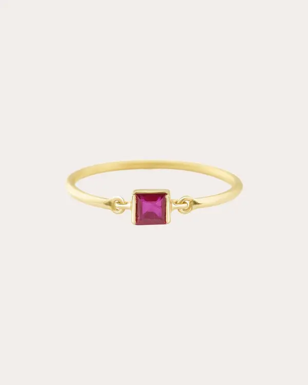 YI COLLECTION Ruby & 14k Gold Petite Circle Ring