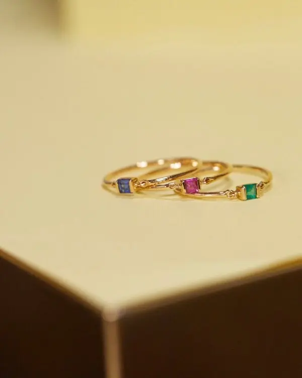 YI COLLECTION Ruby & 14k Gold Petite Circle Ring