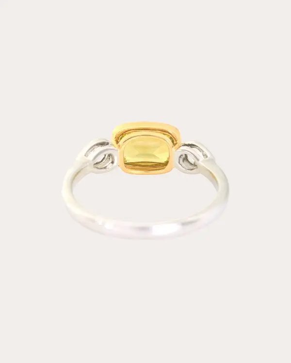 YI COLLECTION Chrysoberyl & Diamond Rose-cut Ring