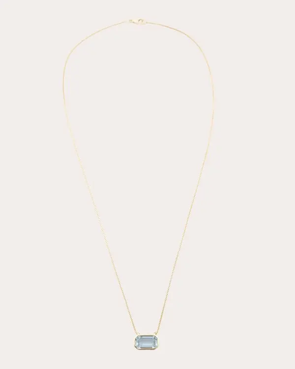YI COLLECTION Aquamarine Nouveau Pendant Necklace