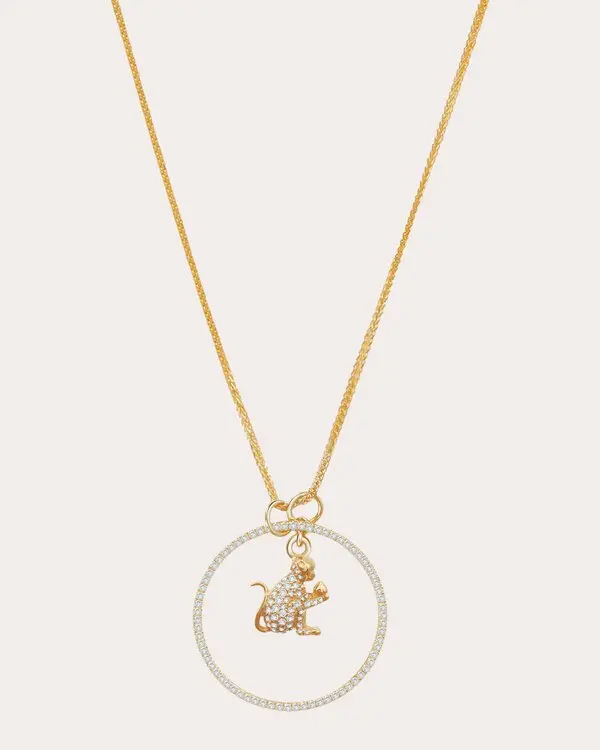 YI COLLECTION Diamond Zodiac Monkey Pendant Necklace