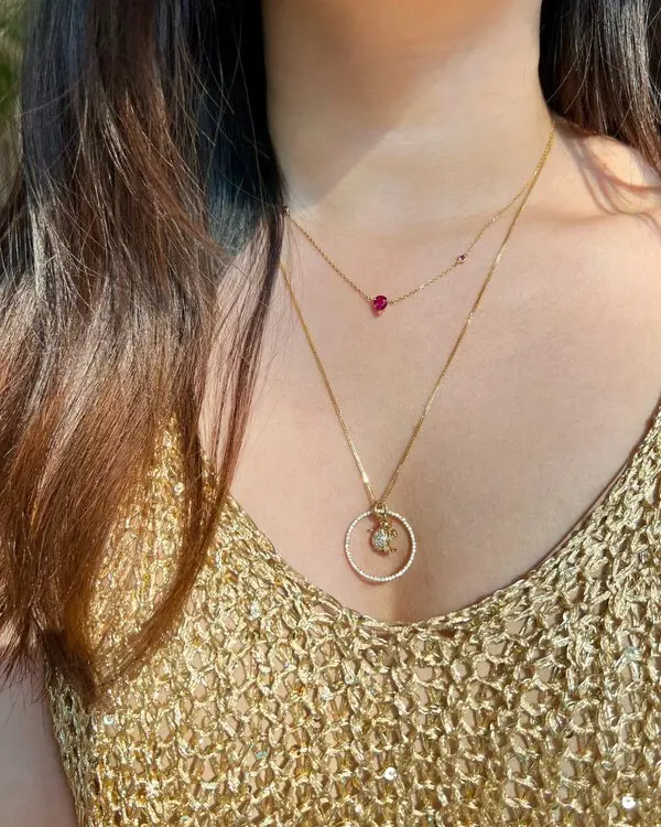 YI COLLECTION Diamond Zodiac Monkey Pendant Necklace
