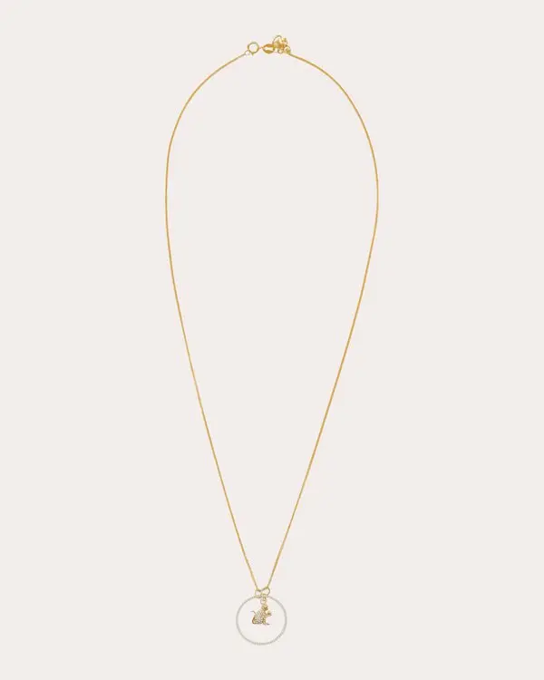 YI COLLECTION Diamond Zodiac Monkey Pendant Necklace