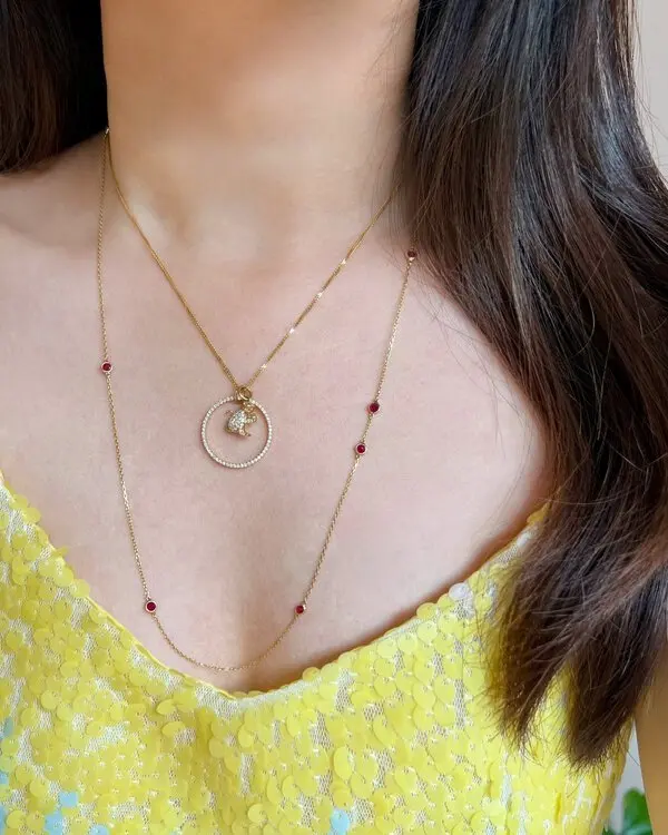 YI COLLECTION Diamond Zodiac Monkey Pendant Necklace