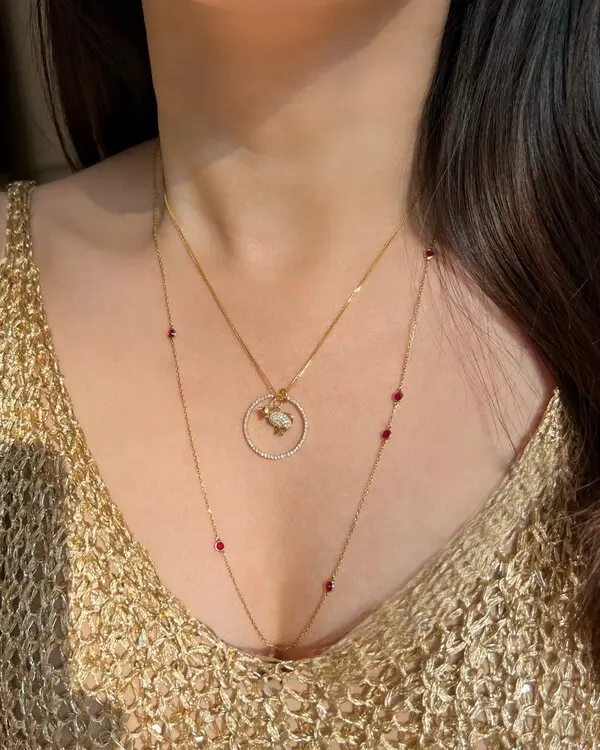 YI COLLECTION Diamond Zodiac Dog Pendant Necklace
