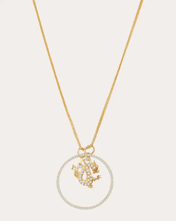 YI COLLECTION Diamond Zodiac Dragon Pendant Necklace
