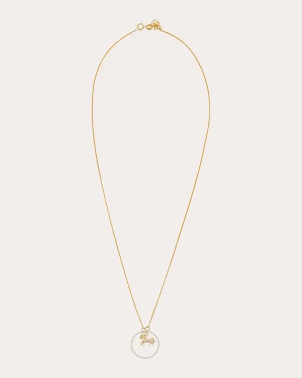 YI COLLECTION Diamond Zodiac Horse Pendant Necklace