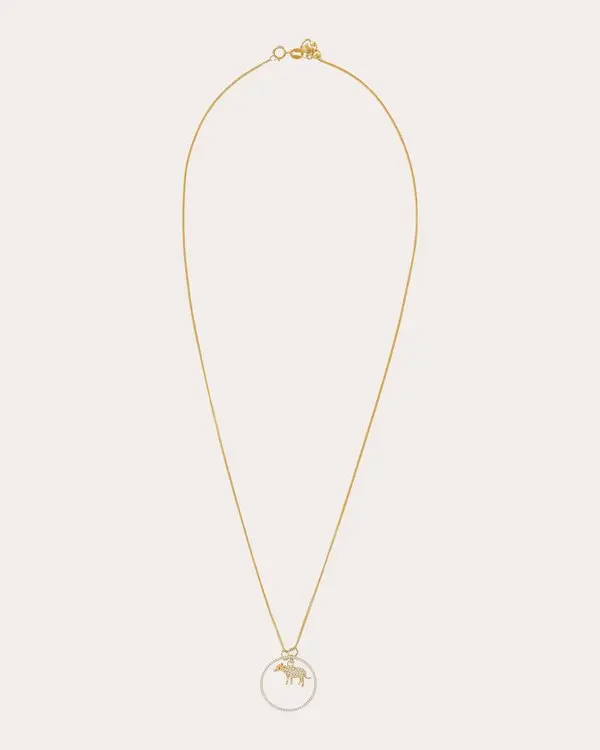 YI COLLECTION Diamond Zodiac Ox Pendant Necklace