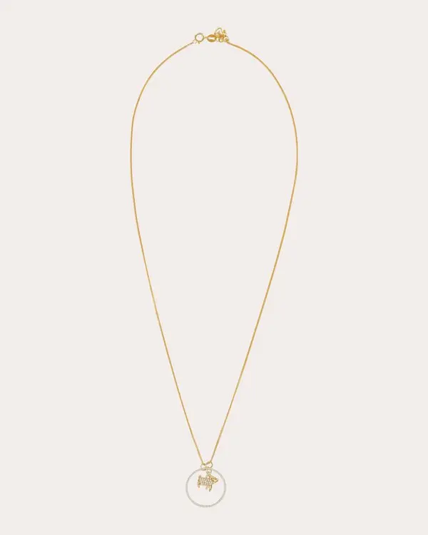 YI COLLECTION Diamond Zodiac Pig Pendant Necklace