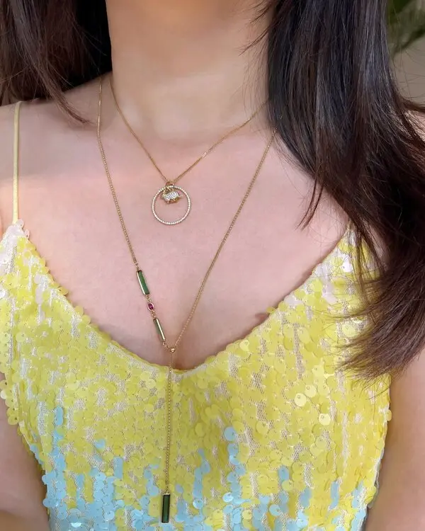 YI COLLECTION Diamond Zodiac Rabbit Pendant Necklace