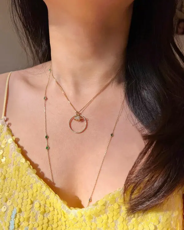 YI COLLECTION Diamond Zodiac Rat Pendant Necklace