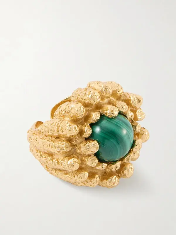 PAOLA SIGHINOLFI 18 Karat -plated Pewter And Resin Ring - Gold