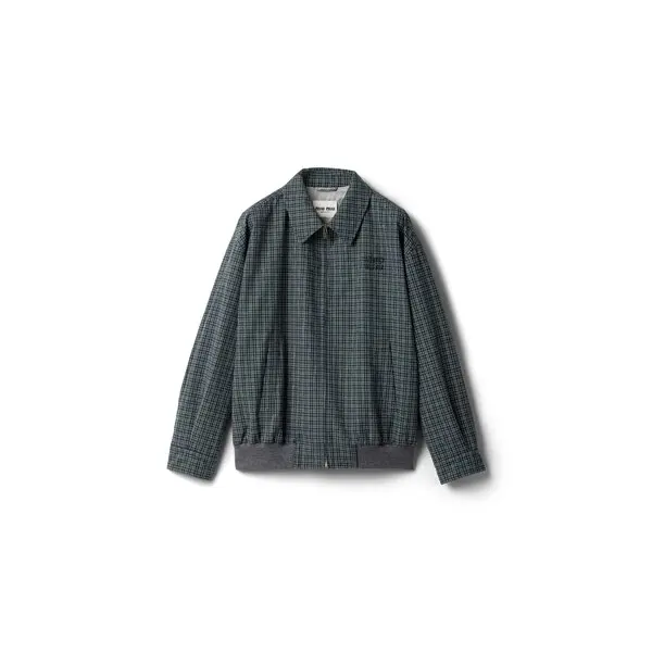 Miu Miu Checked Flannel Blouson Jacket