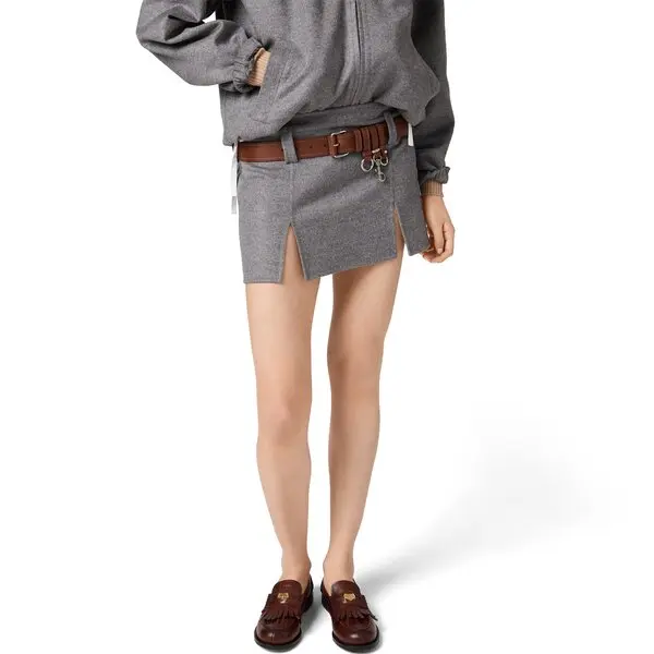 Miu Miu Double Cashmere And Wool Miniskirt