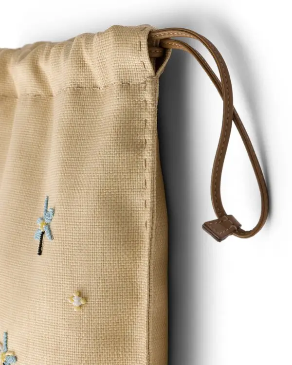 Prada Wish Embroidered Canvas Pouch