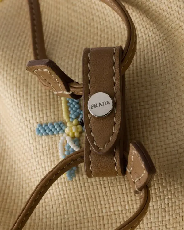 Prada Wish Embroidered Canvas Pouch