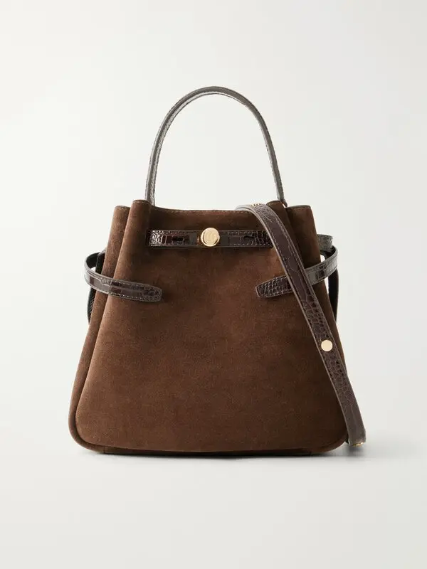Tory Burch Romy Suede Bucket Bag - Brown