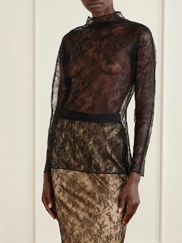 Carine Gilson Lace Long Sleeve Top