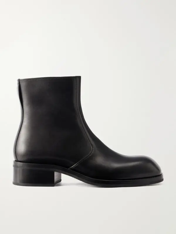 LEMAIRE Leather Ankle Boots - Black