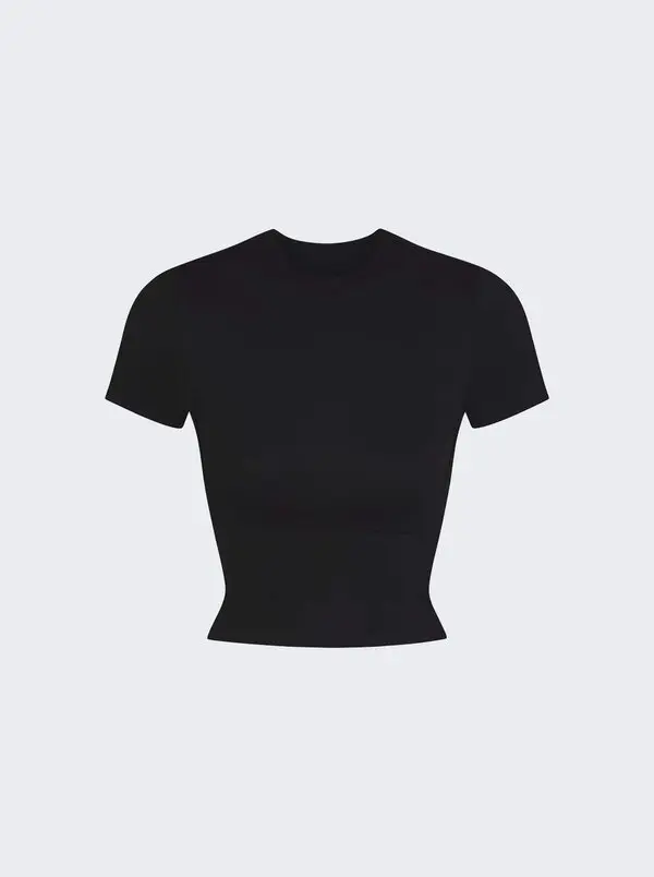 NIKESKIMS Cropped Matte Corset T-shirt Obsidian