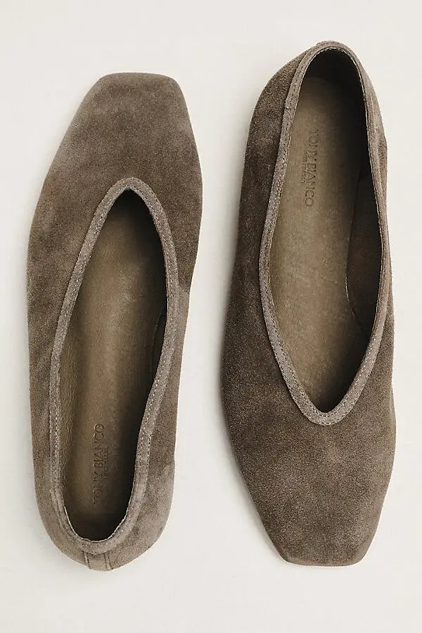 TONY BIANCO Bianca Ballet Flats - Cemento Suede