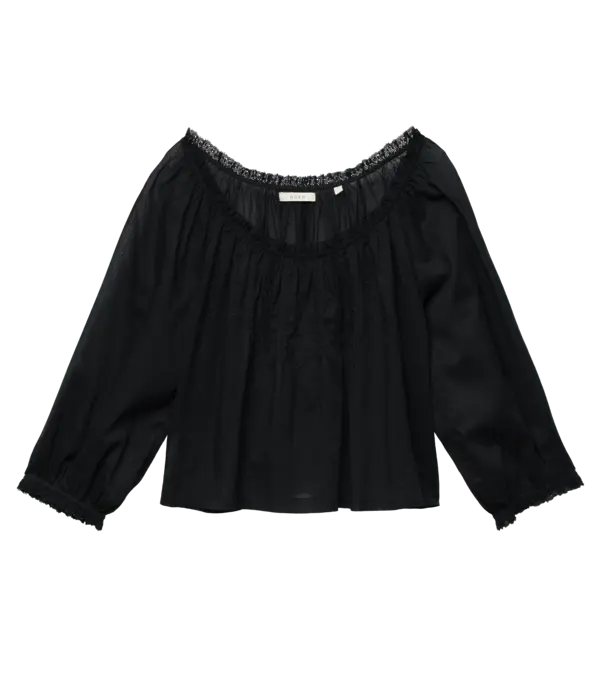 DÔEN Florine Embroidered Cotton Voile Top