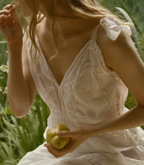 DÔEN Hertise Top With Lace Trim