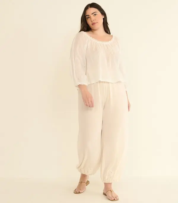 DÔEN Florine Top Organic Cotton Embroidered Blouse