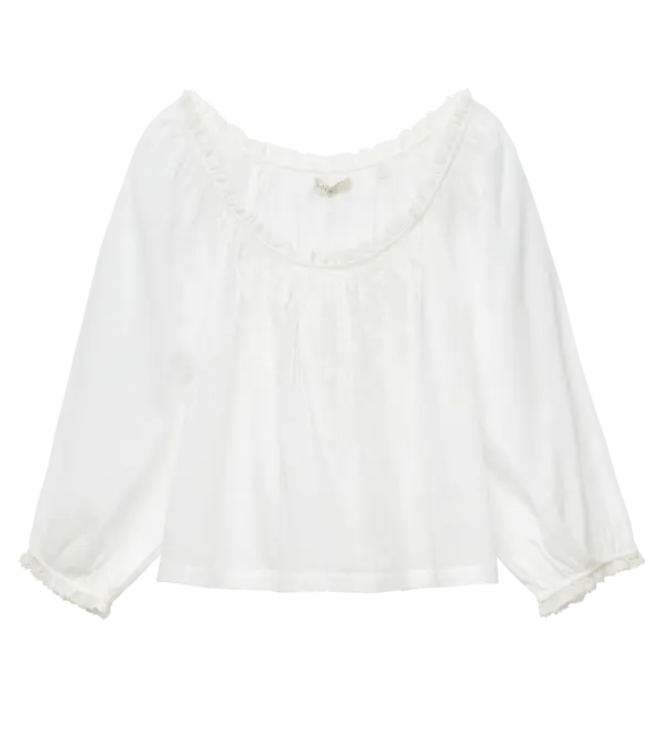 DÔEN Florine Top Organic Cotton Embroidered Blouse