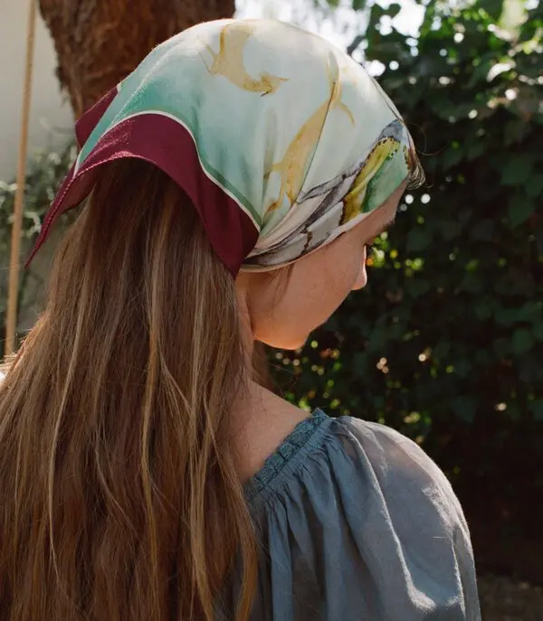 DÔEN Print Silk-viscose Twill Bandana - Gallops Foulard