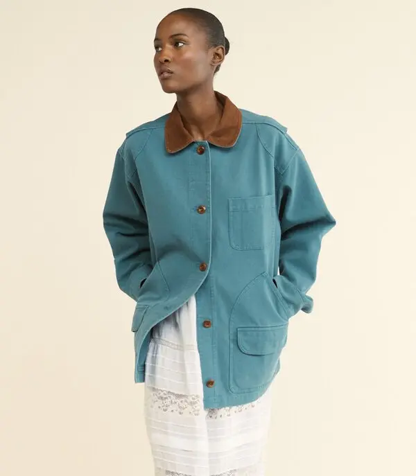 DÔEN Pascual Jacket In Garment-dyed Cotton - Caspian Blue