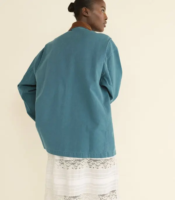 DÔEN Pascual Jacket In Garment-dyed Cotton - Caspian Blue