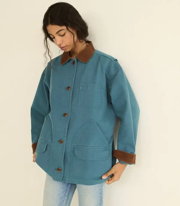 DÔEN Pascual Jacket In Garment-dyed Cotton - Caspian Blue
