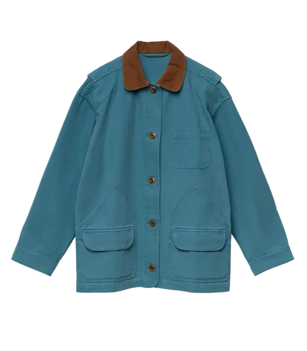 DÔEN Pascual Jacket In Garment-dyed Cotton - Caspian Blue