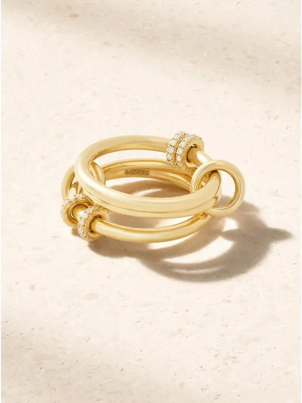 SPINELLI KILCOLLIN Jovie Set Of Three 18-karat And Diamond Rings - Gold